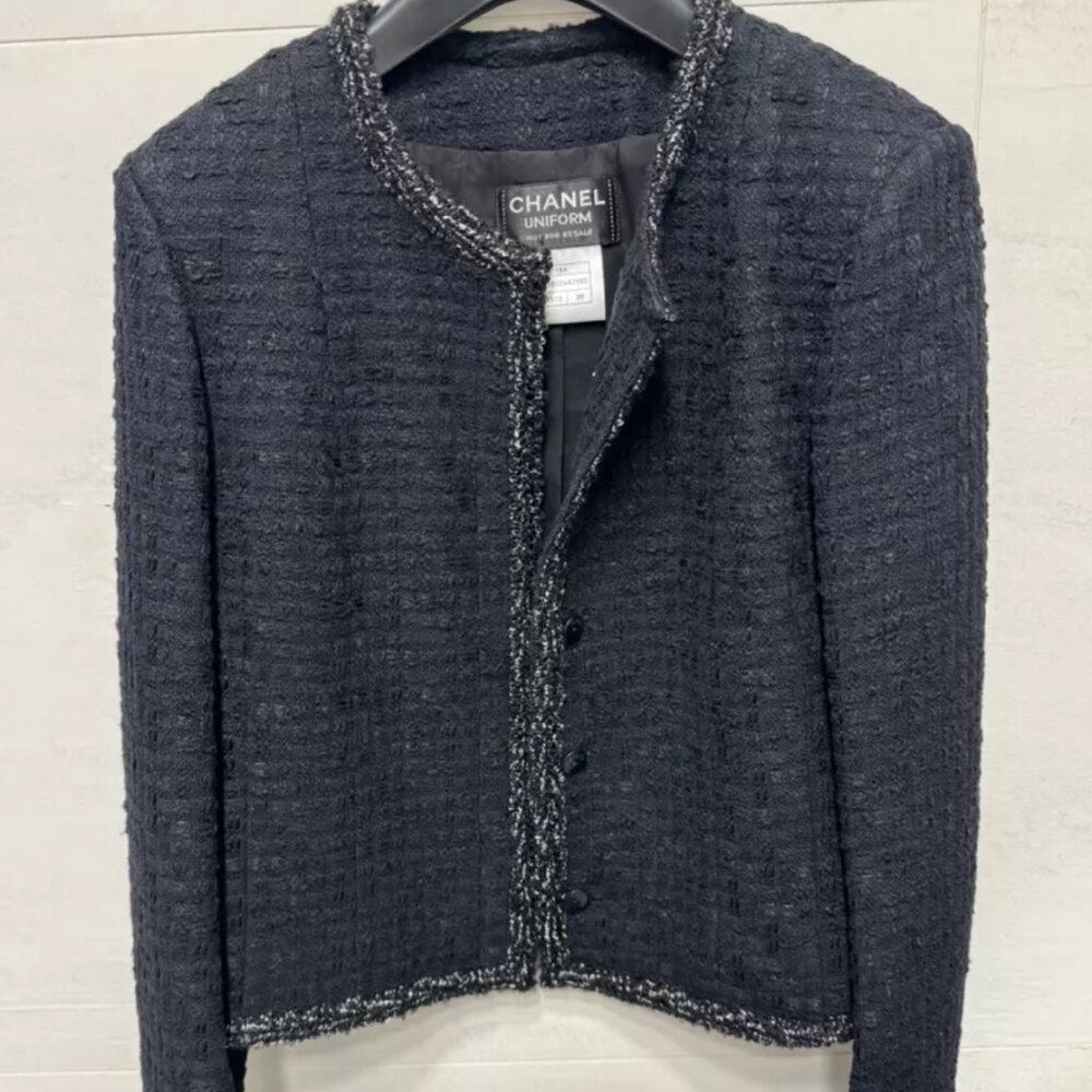 Chanel Uniform Women's Coco Mark Tweed Jacket Blouson… - Gem